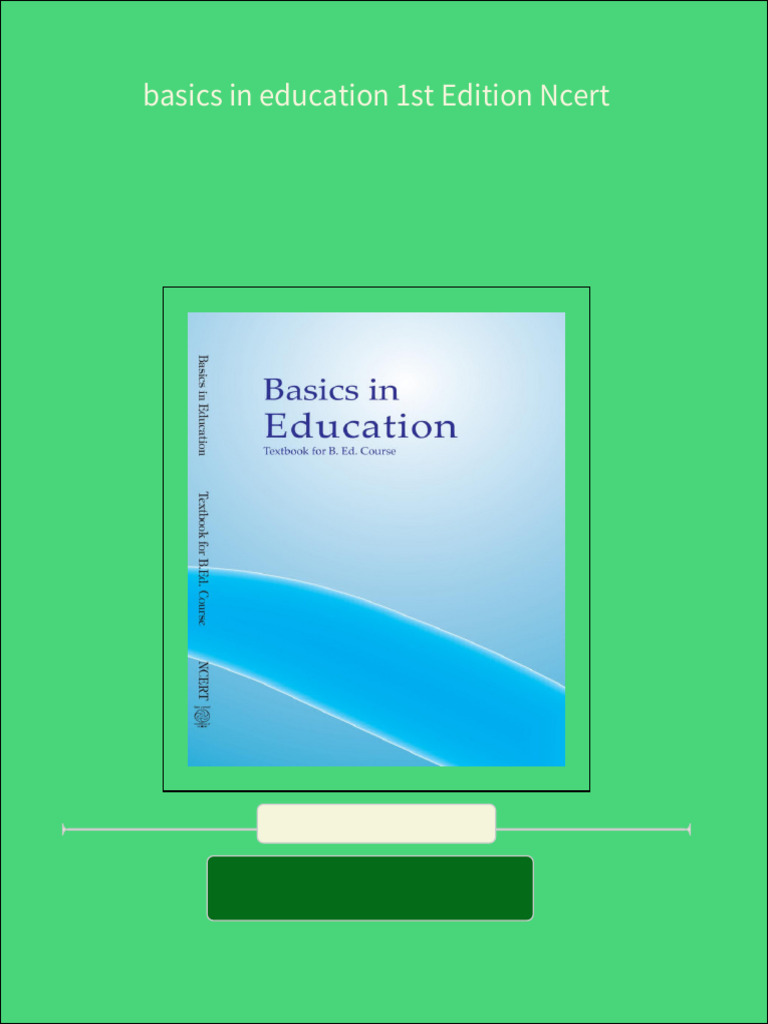 (FREE PDF Sample) Basics in Education 1st Edition Ncert Ebooks | PDF ...