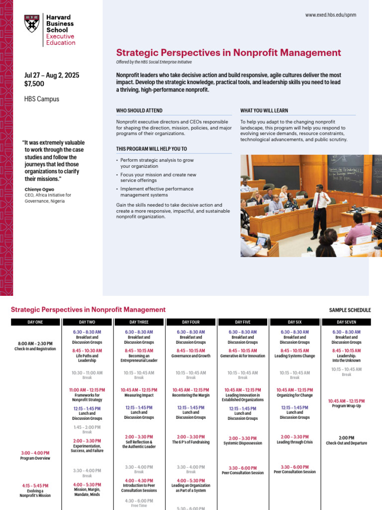 Strategic Perspectives Nonprofit Management Brochure | PDF ...