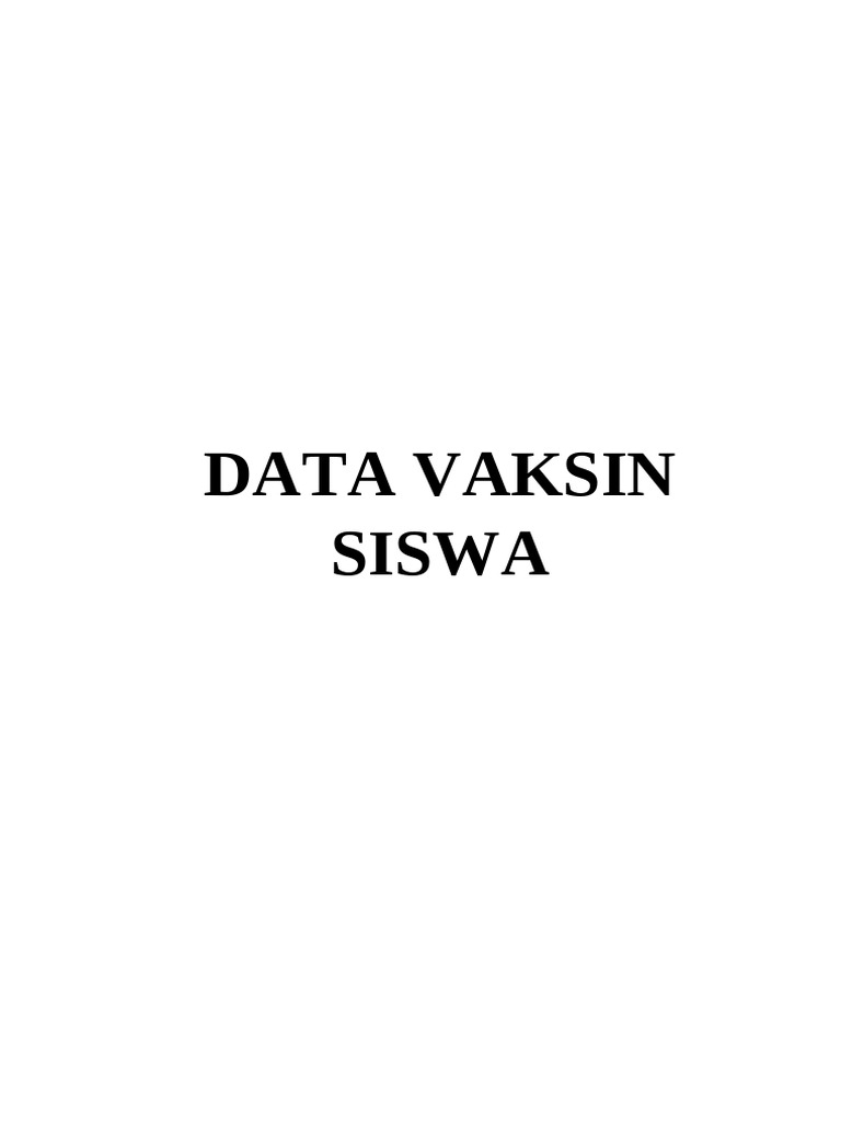 Data Vaksin Siswa | PDF