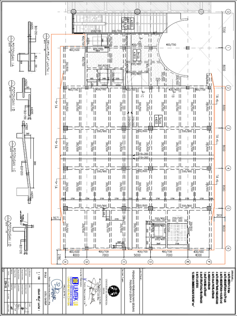 STR-18 Denah Plat Lantai 1 | PDF