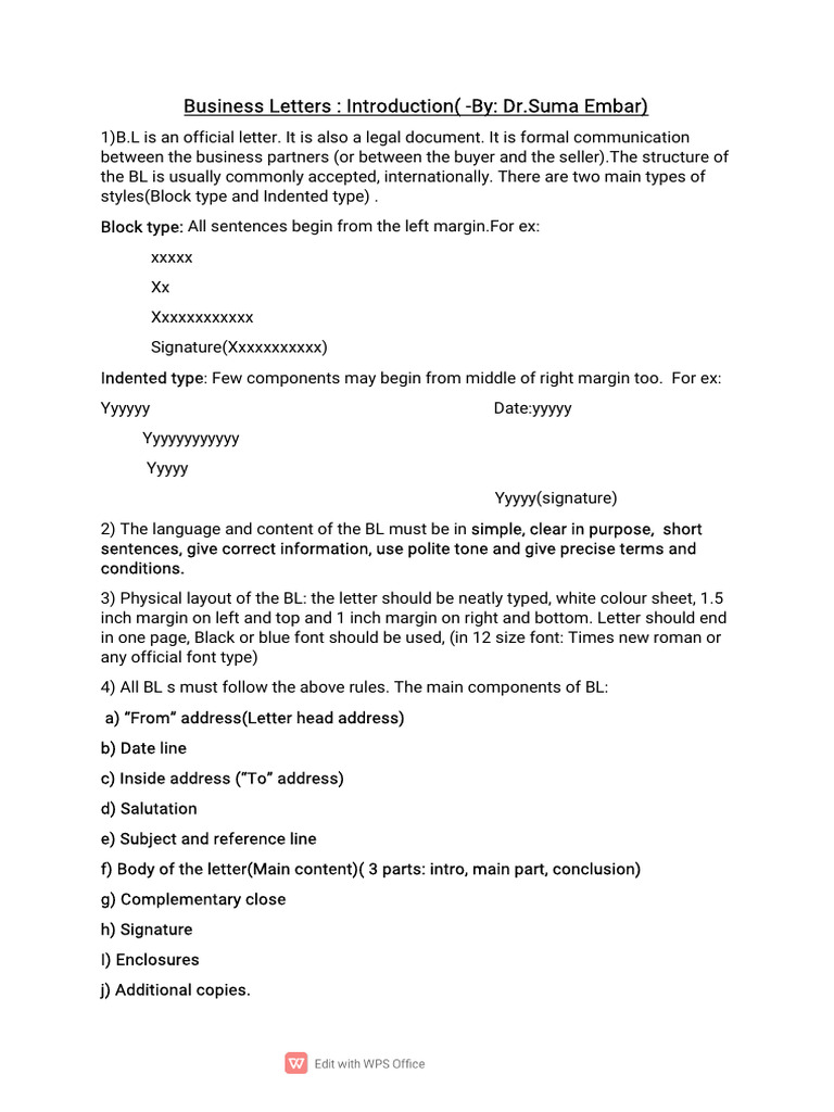 Business Letter Layout Theory | PDF