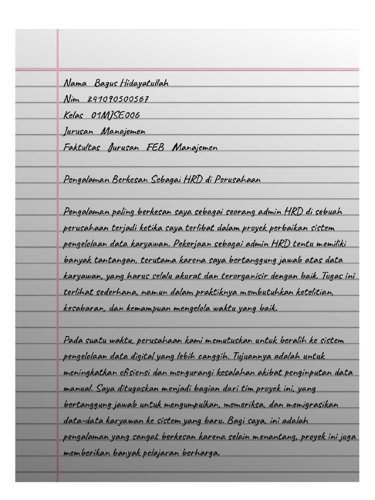 Lembar Jawaban Bahasa Indonesia Bagus Hidayatullah | PDF