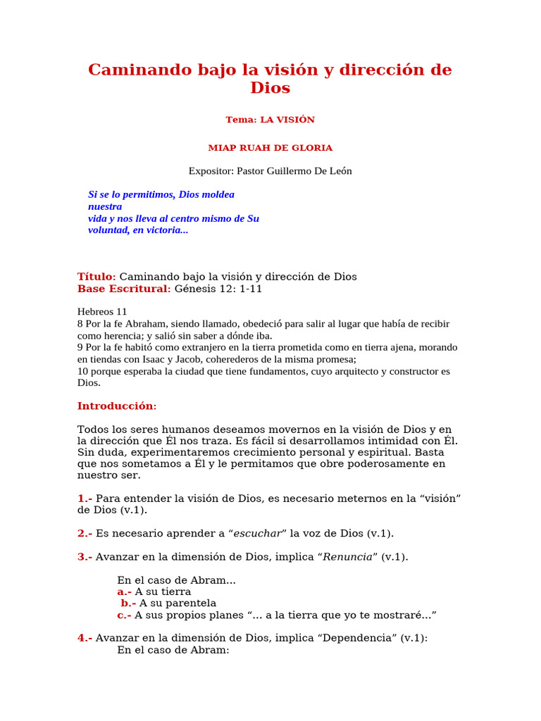 Fe y Visión Divina en Acción | PDF | Abrahán | Dios