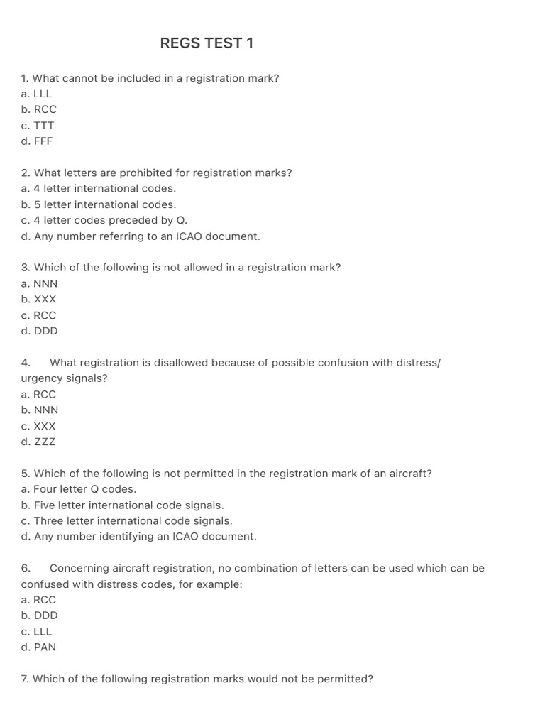 Aircraft Registration Mark Guidelines | PDF | Aviation