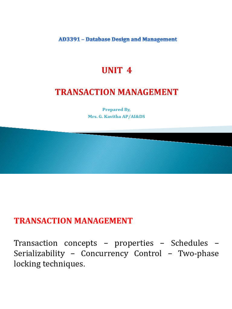 Transaction Management in Database Systems | PDF | Database Transaction | Information Retrieval