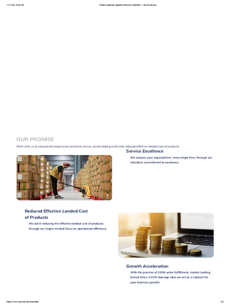 Our Promise: Service Excellence | PDF | Logistics | Supply Chain