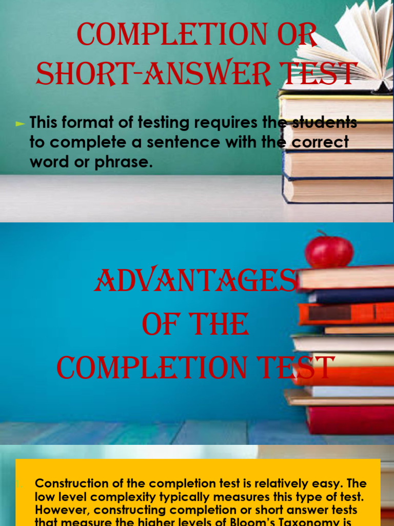 Completion of Items | PDF | Multiple Choice | Cognitive Science
