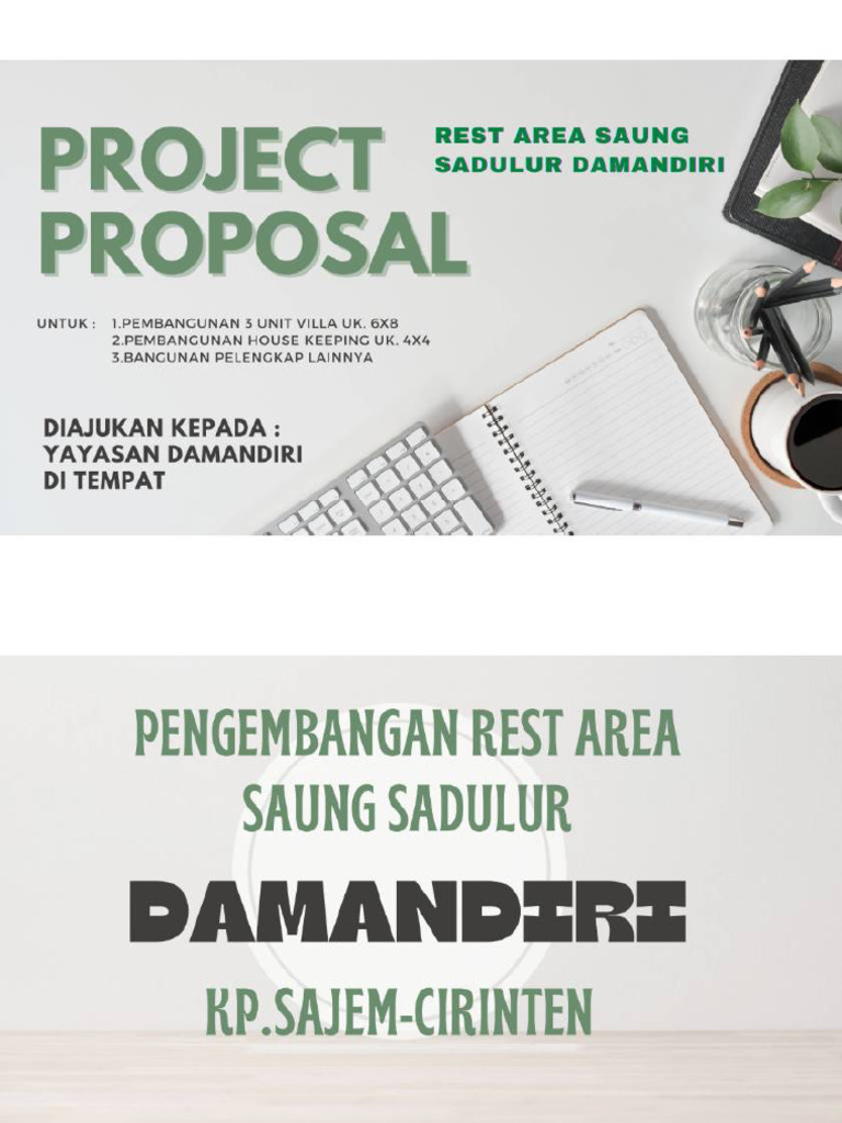 Project Proposal Pengembangan Rest Area Damandiri | PDF