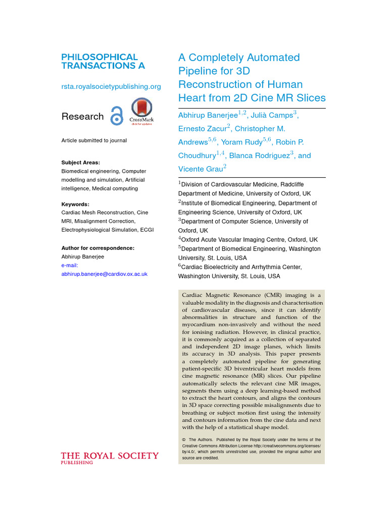 Banerjee Et Al 2021 A Completely Automated | PDF | Medical Imaging | Image Segmentation