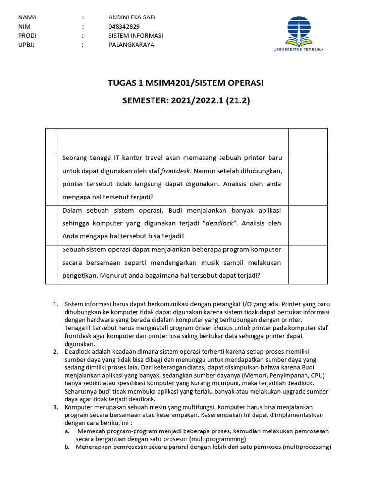 Tugas 1 Msim4201 20212 | PDF | Bisnis