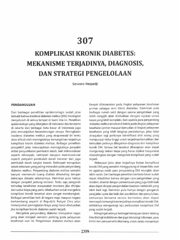 Komplikasi Kronik Diabetes Mekanisme Terjadinya, Diagnosis Dan Strategi ...