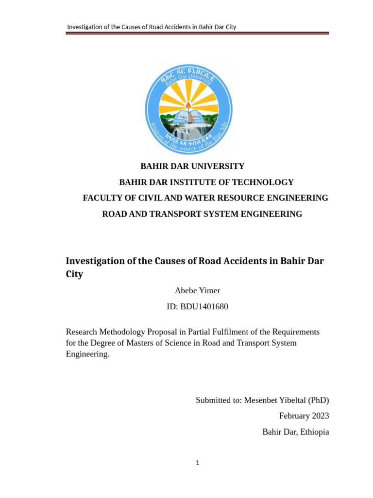 Abebe Research Motheds Final | PDF | Traffic Collision | Driving