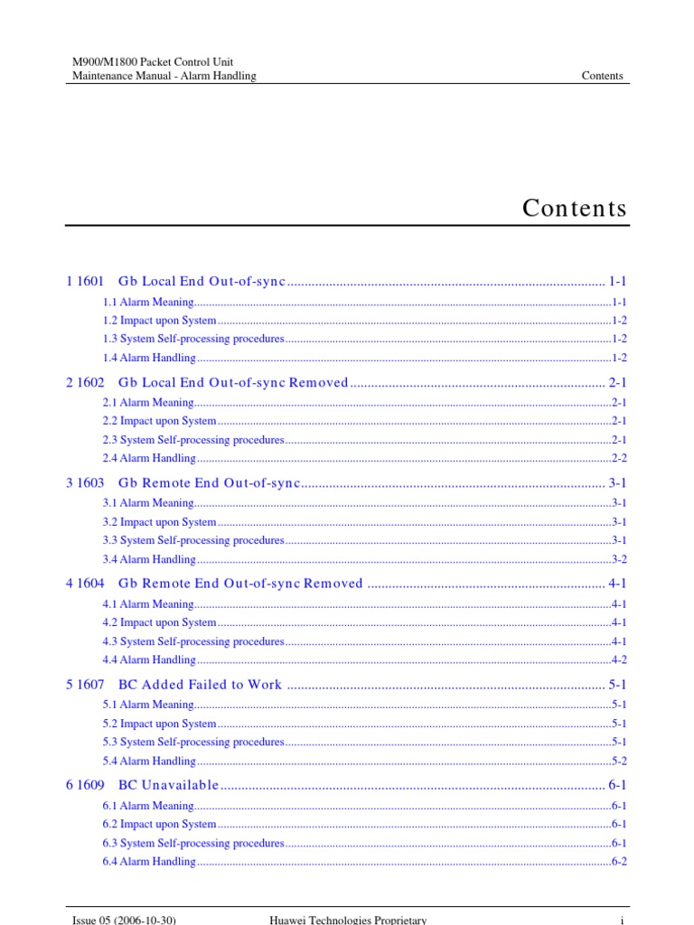 M900/M1800 Packet Control Unit Maintenance Manual - Alarm Handling ...