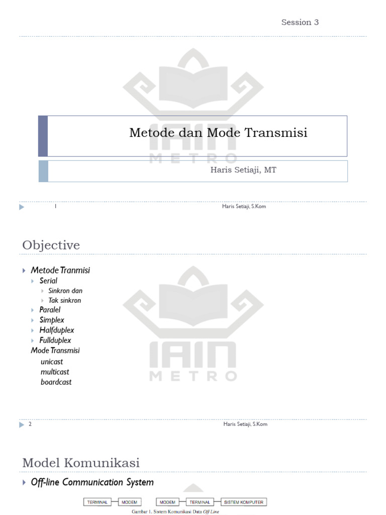 Materi Bab-3 Metode Transmisi Dan Mode Transmisi | PDF