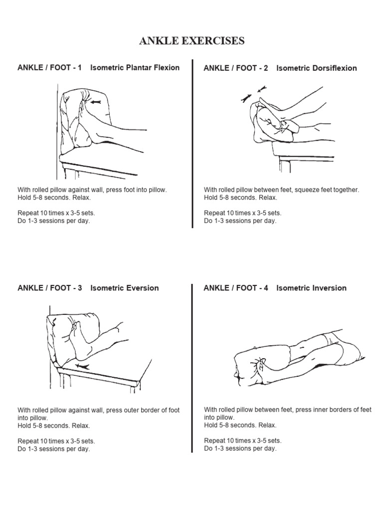 Ankle - Exercises Handout | PDF | Foot | Anatomical Terms Of Motion