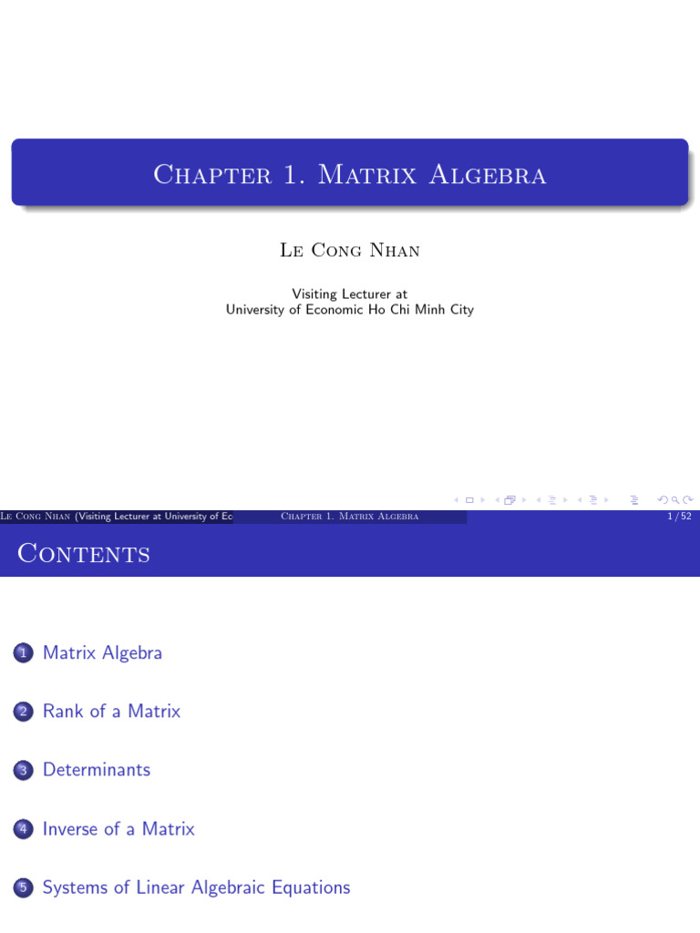 Chapter 1 | PDF | Matrix (Mathematics) | System Of Linear Equations