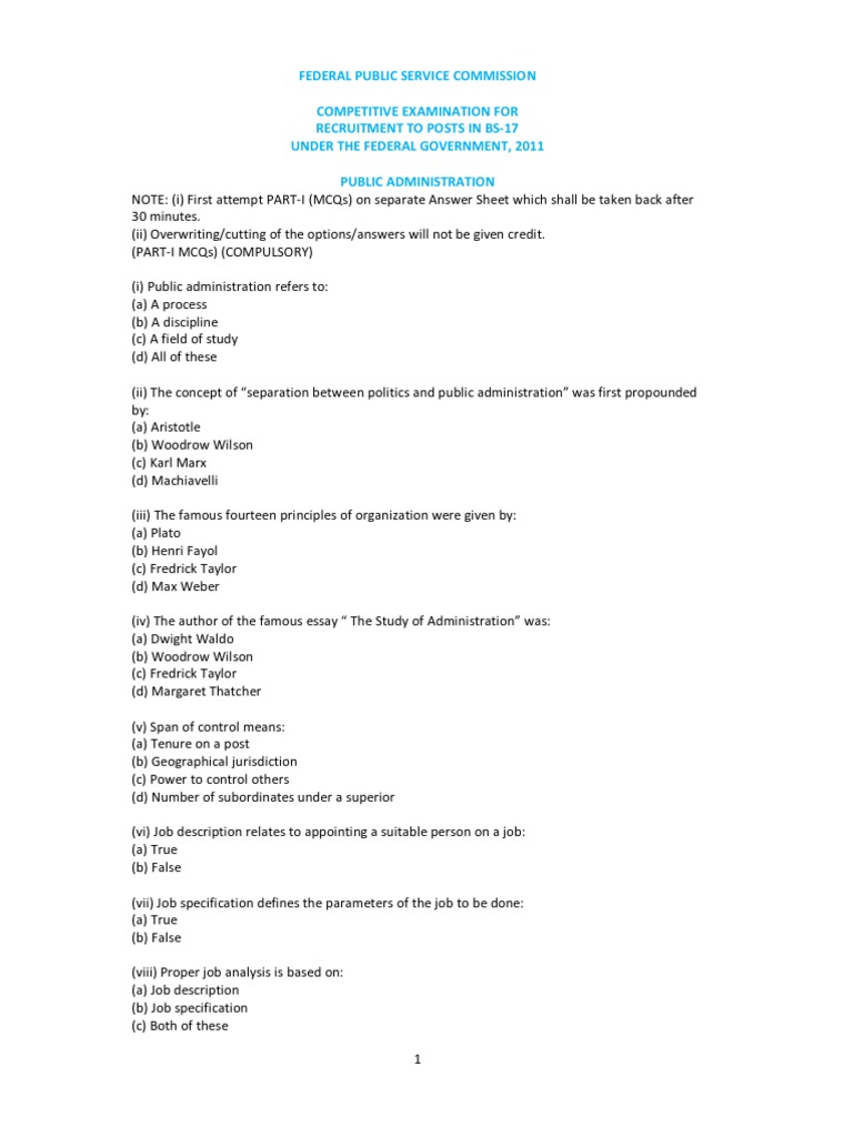 Public Administration Exam Resources | PDF | Public Administration ...