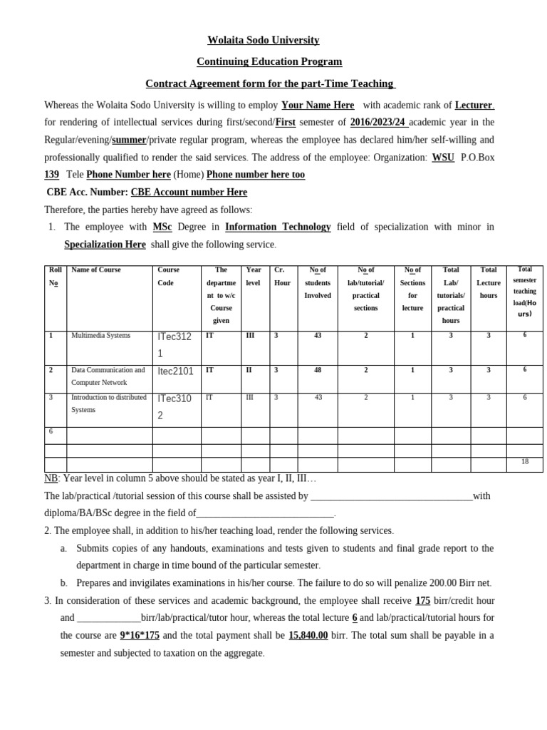 Sample CEP Format For Sumer and Weekend - 063134 | PDF | Professor