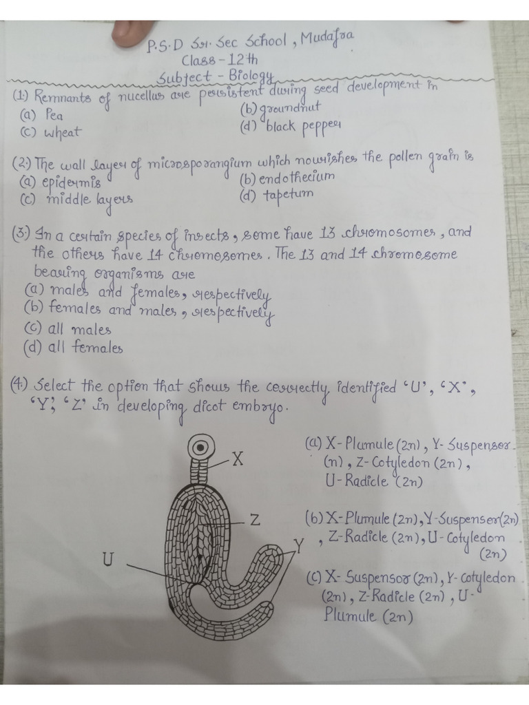 12 Biology Homework | PDF