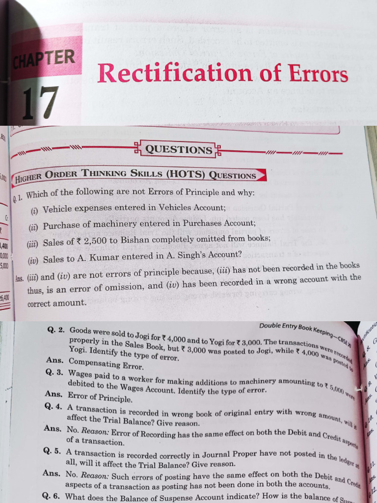 CH 17 Rectification of Error TS Grewal PDF 2024-2025 | PDF