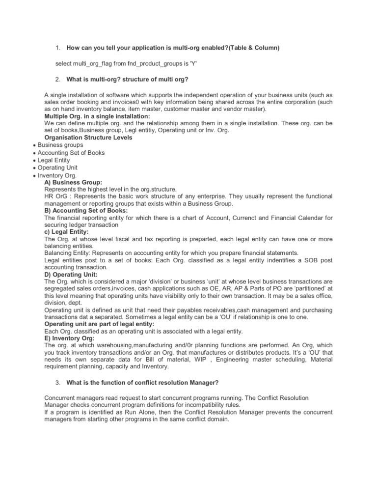 Multiple Org. in A Single Installation | PDF | Database Transaction | Oracle Database