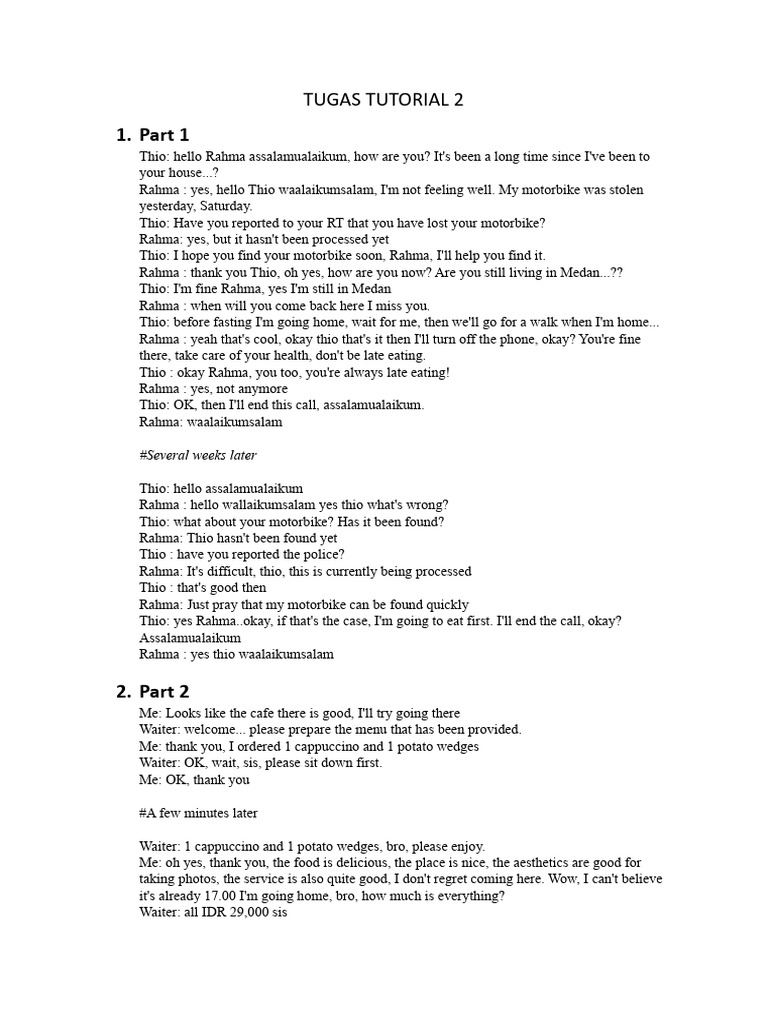 Tugas Tutorial 2 Bahasa Inggris | PDF