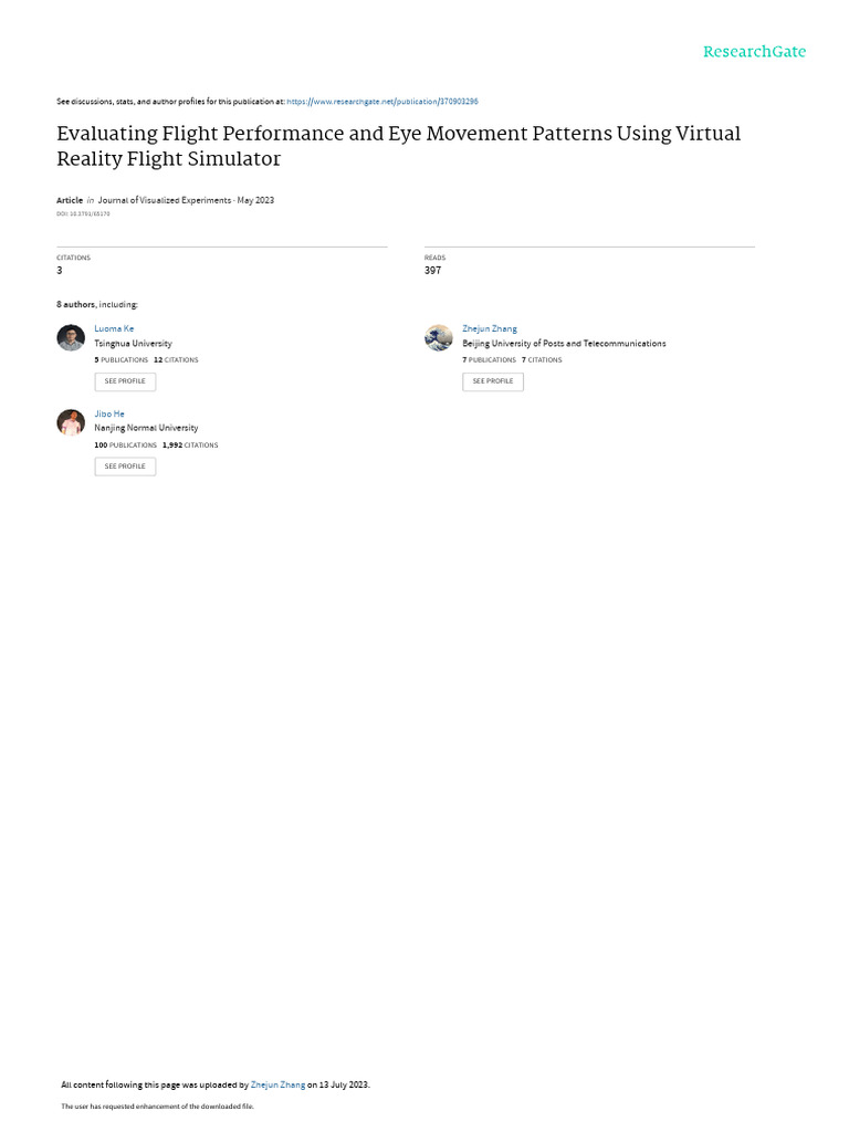 Evaluating Flight Performanceand Eye Movement Patterns Using Virtual Reality Flight Simulator ...
