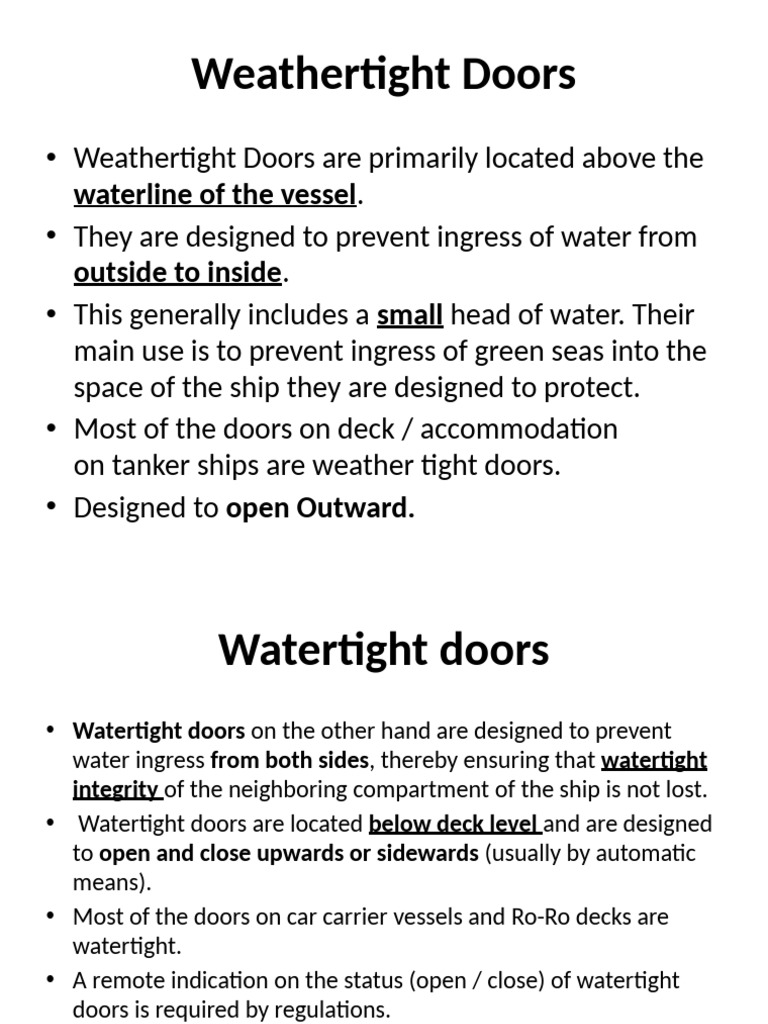 Ship Door Types Explained | PDF