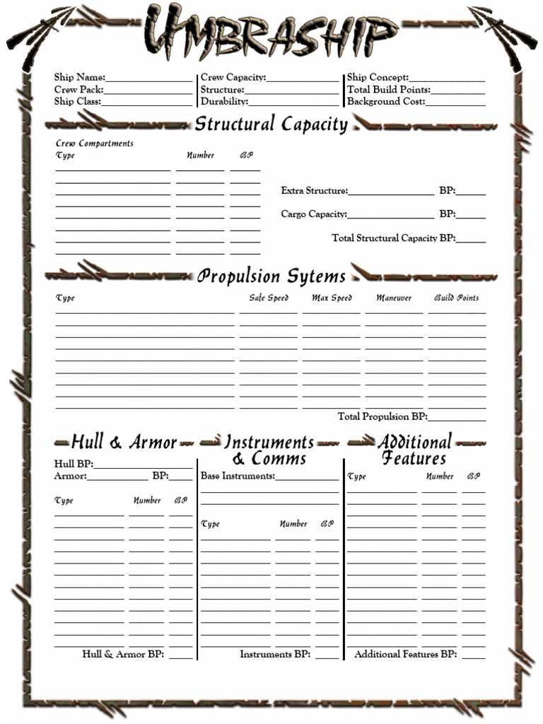 W20 Umbraship 2-Page Interactive | PDF | Ships | Battleship