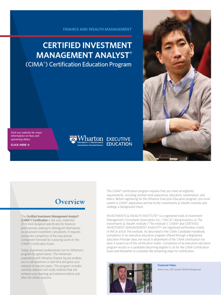 Wharton Certified Investment Management Analyst | PDF | Modern ...
