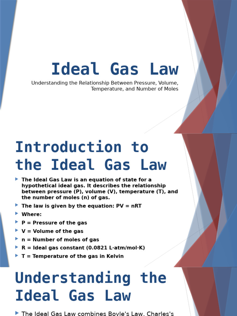 Lesson 2.3 Ideal Gas Law | PDF | Gases | Physical Sciences