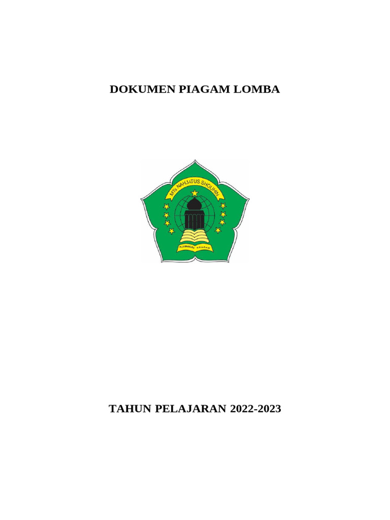 Cover Dokumen Piagam Lomba | PDF