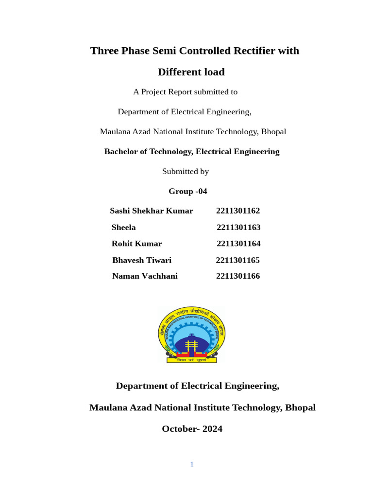Three-Phase Semi-Controlled Rectifier Analysis | PDF | Rectifier ...