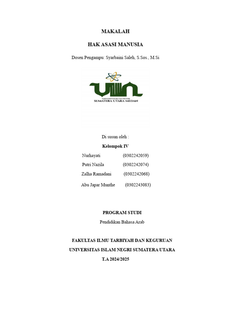 Makalah Kel 4 (HAM) | PDF