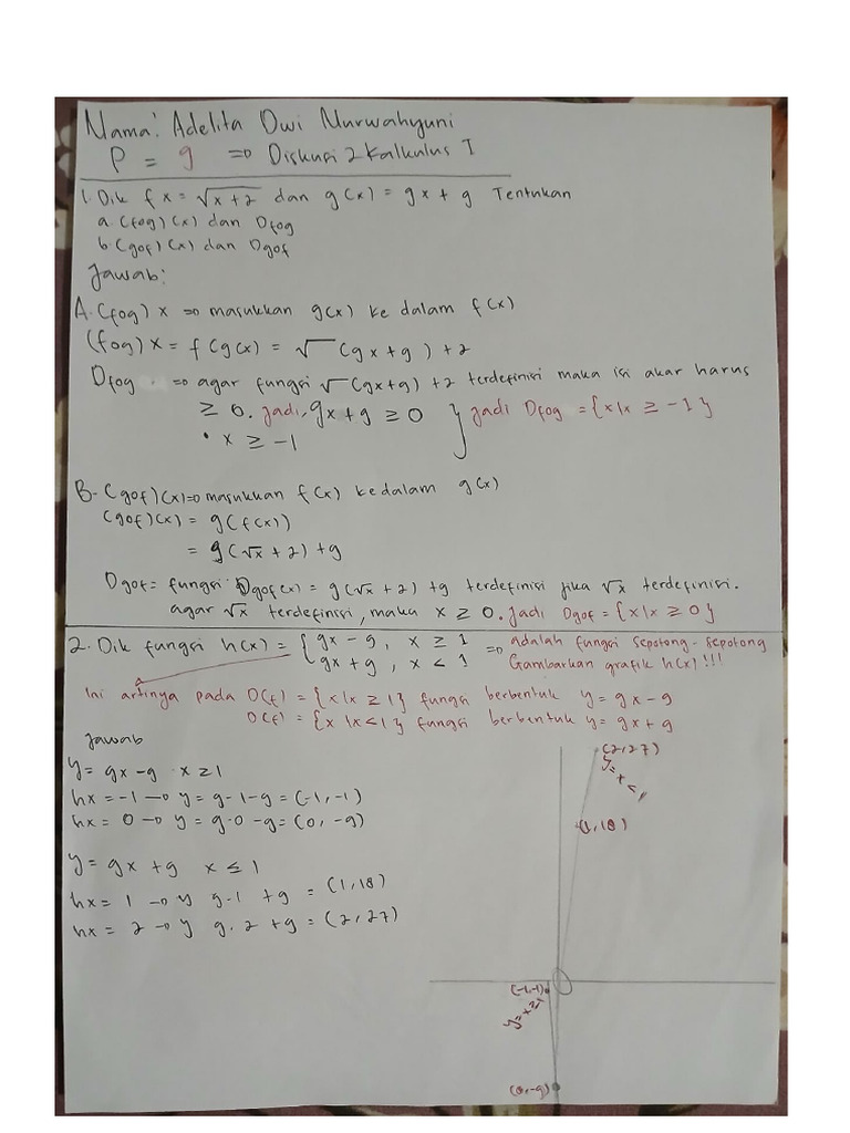 Jawaban Diskusi 2 Kalkulus I | PDF
