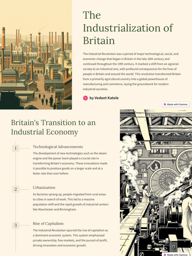 The Industrialization of Britain | PDF | Industrial Revolution | Factory