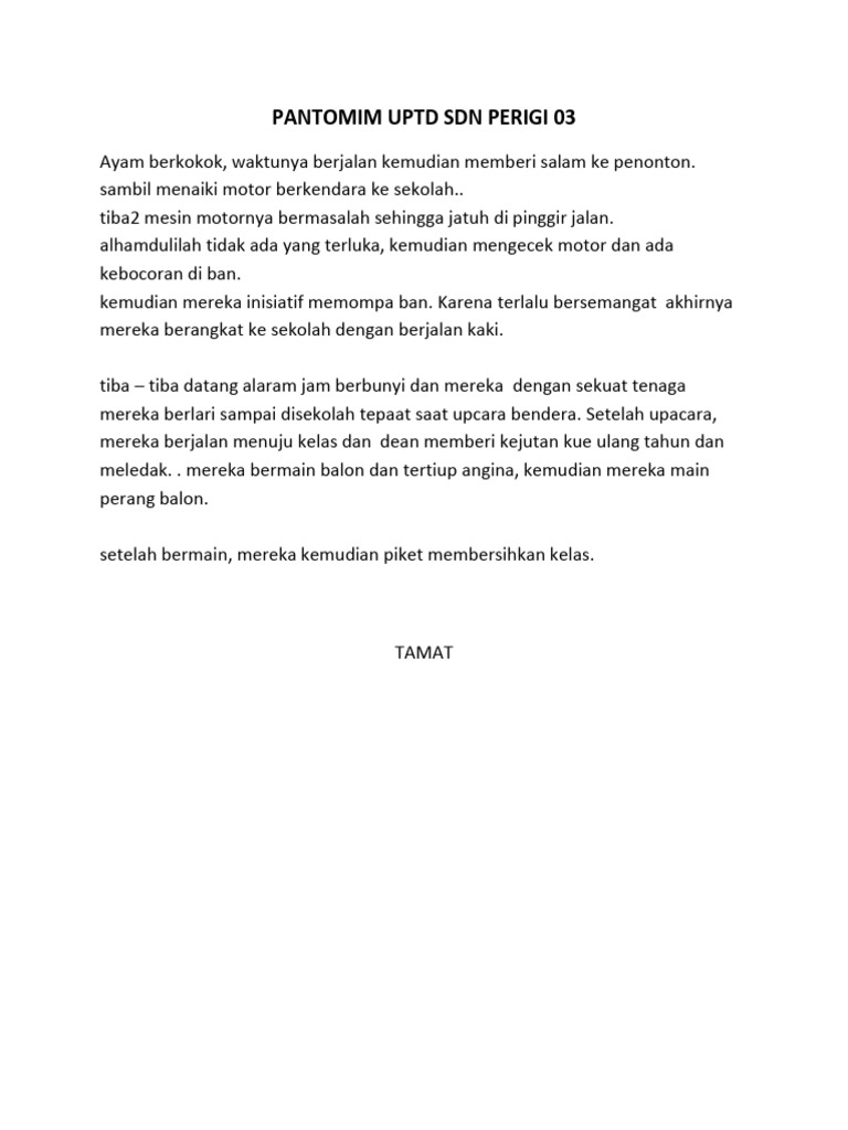 Pantomim Uptd SDN Perigi 03 | PDF | Seni