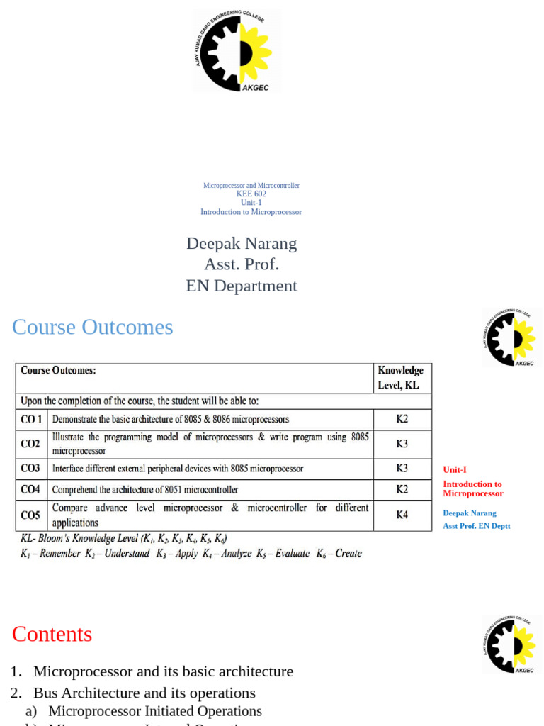 KEE 602 UNIT 1 Lecture 1 | PDF | Input/Output | Logic Gate