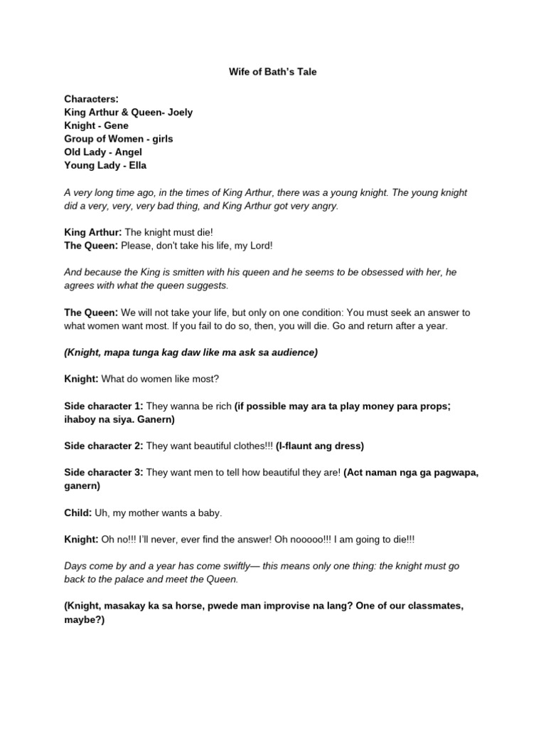 Wife of Baths Tale 1 | PDF | Art | Mystery, Thriller & Crime Fiction