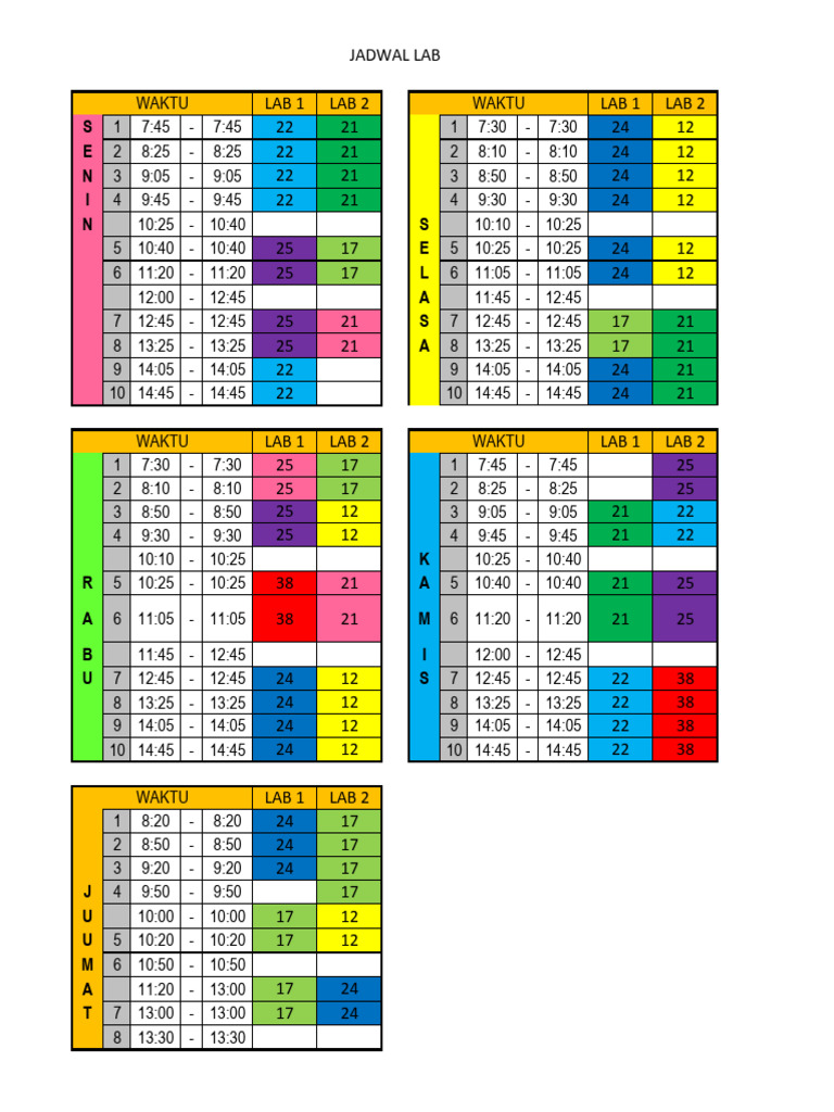 Jadwal Lab | PDF