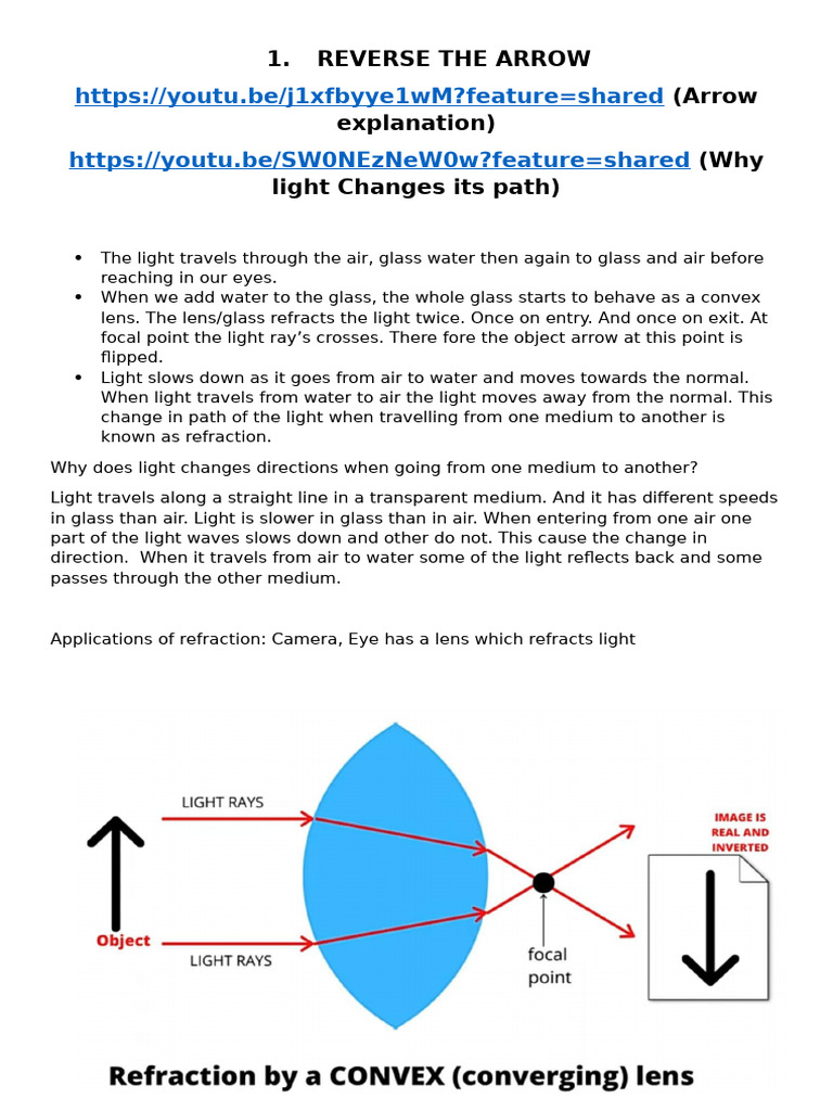 Experiment Explanation - Grade 7 | PDF | Light | Refraction