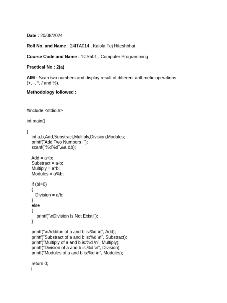 CP practical 2 | PDF | Computer Science | Computing