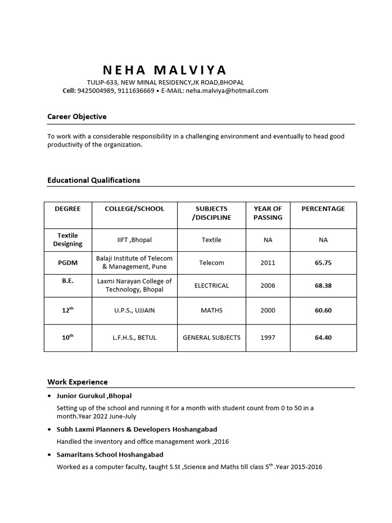 Neha Resume | PDF | Computing