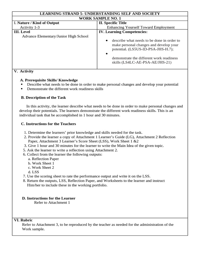 LS5 WS1 Reaching Your Full Potential | PDF | Learning | Education Theory
