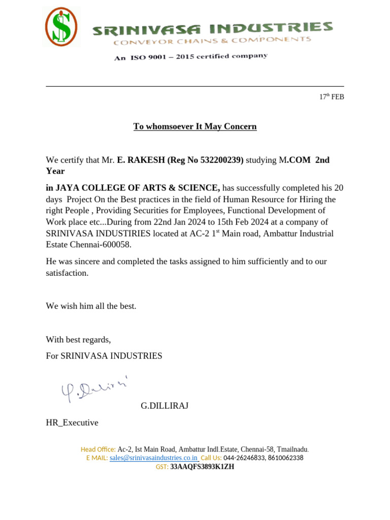 Rakesh Certificate | PDF