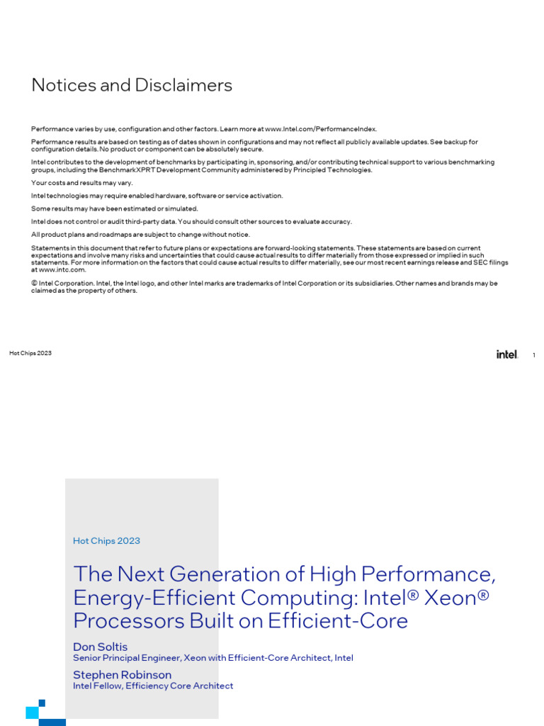 HC2023 Intel Soltis FINAL | PDF | Cpu Cache | Scalability