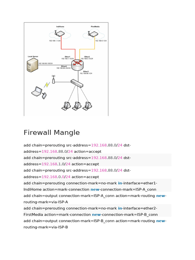 Firewall Mangle LOADBALANCE | PDF