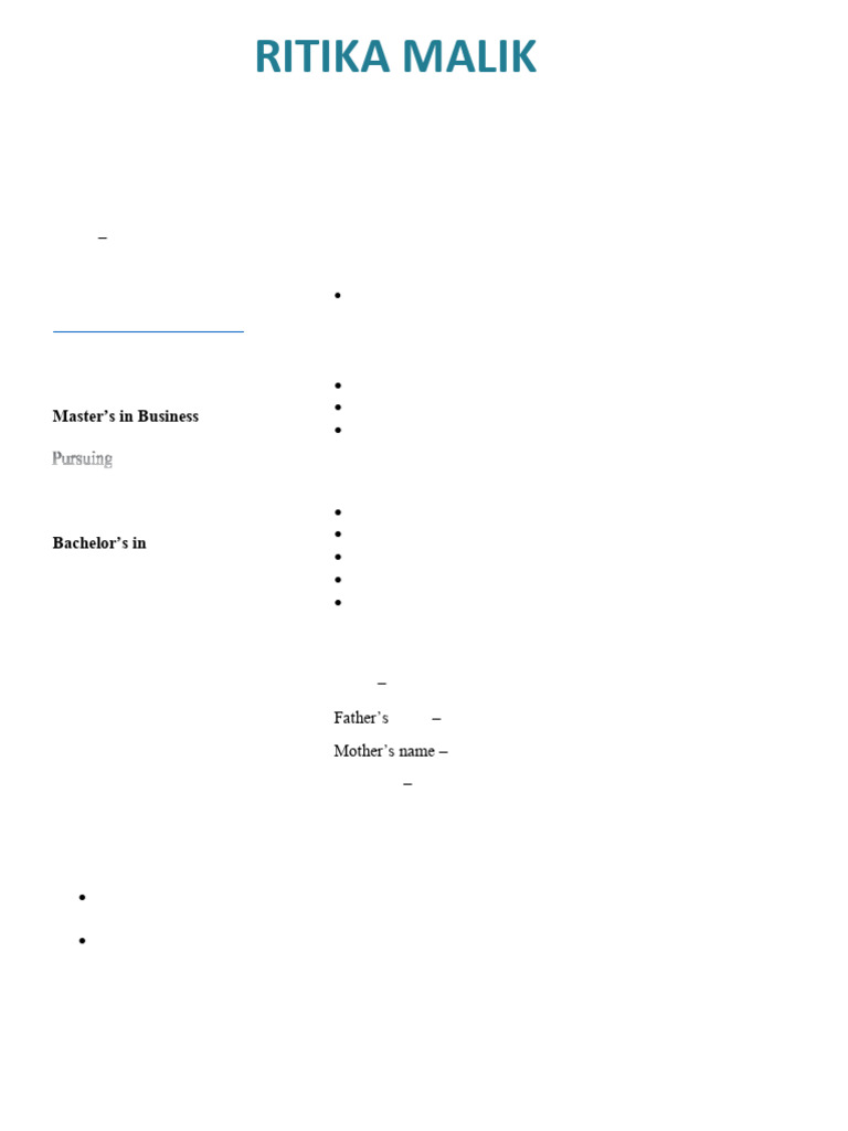 Resume Ritika Malik | PDF