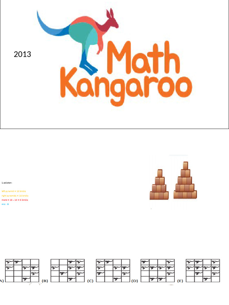 Maths Kangaroo 2013 | PDF | Teaching Methods & Materials