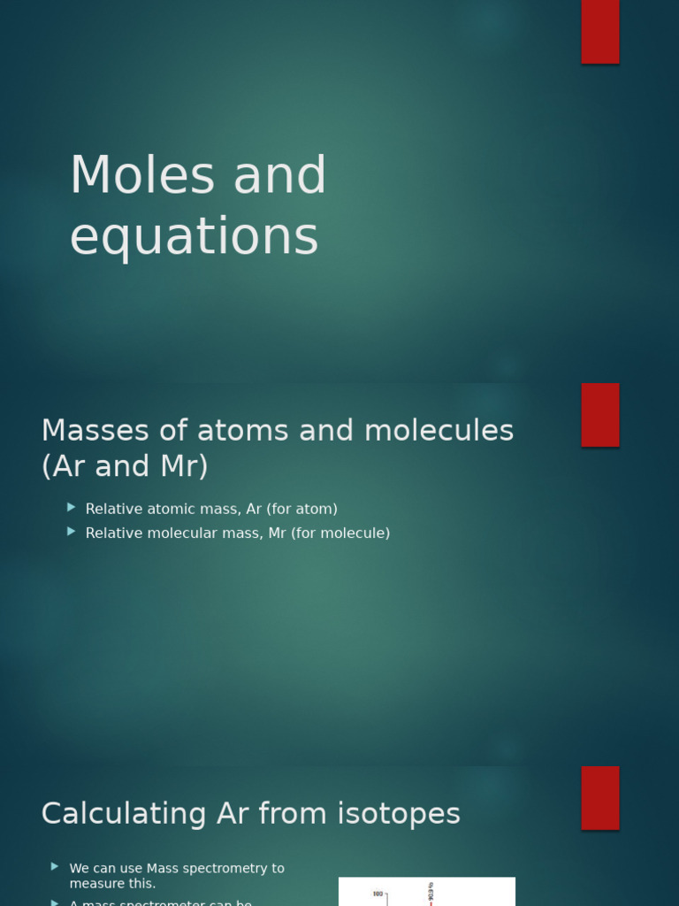 Moles and Equations | PDF